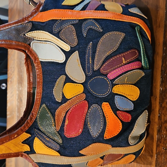 Amerileather | Bags | Vintage Ameri Boho Hippie Leather And Denim Handbag | Poshmark